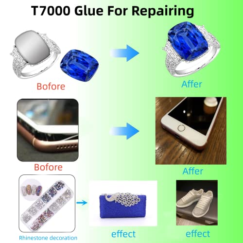 T-7000 50ml Super, Glass,Fabric,Craft, Adhesive,Puzzle, Glue Suitable for Repair Multipurpose High Performance Industrial Glue Semi Fluid Black Adhesive (50ML,1PACK)