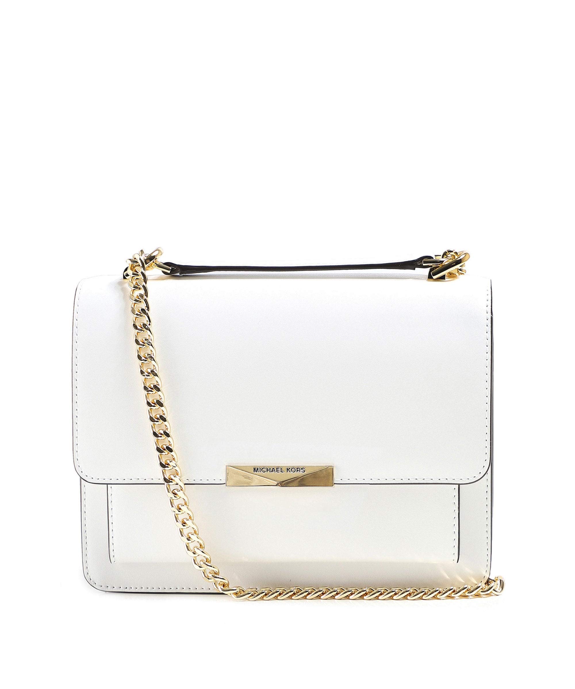 MICHAEL Michael Kors Jade Large Gusset Shoulder Optic White One Size