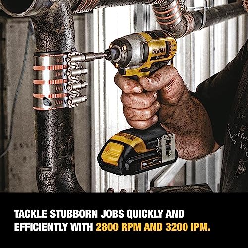 DEWALT 20V MAX Impact Driver Kit, 1/4-Inch, Battery and Charger Included (DCF885C1)