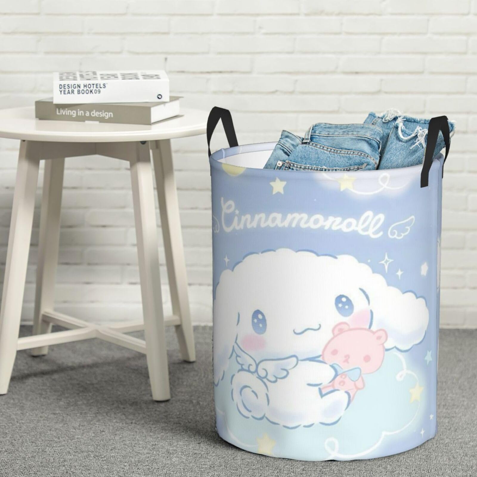 Cute Cartoon Laundry Hamper Circular Laundrys Basket Waterproof Foldable Storage Clothes Bag For Home Bathroom Qi13