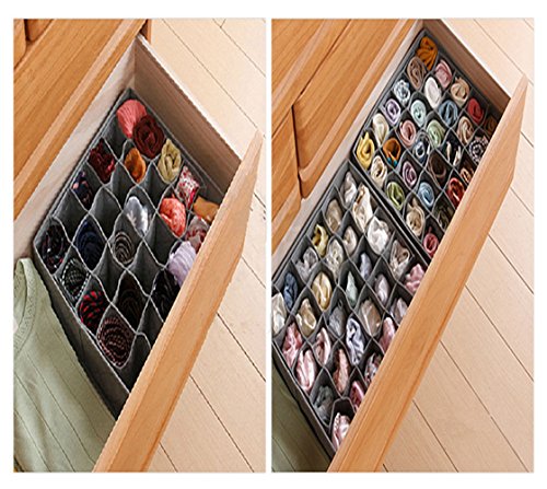 Underwear Drawer Closet Organizers Dividers, AStorePlus® 30 Compartments Ties Bra Panty Socks Wardrobe Organizer Storage --US SHIPPING