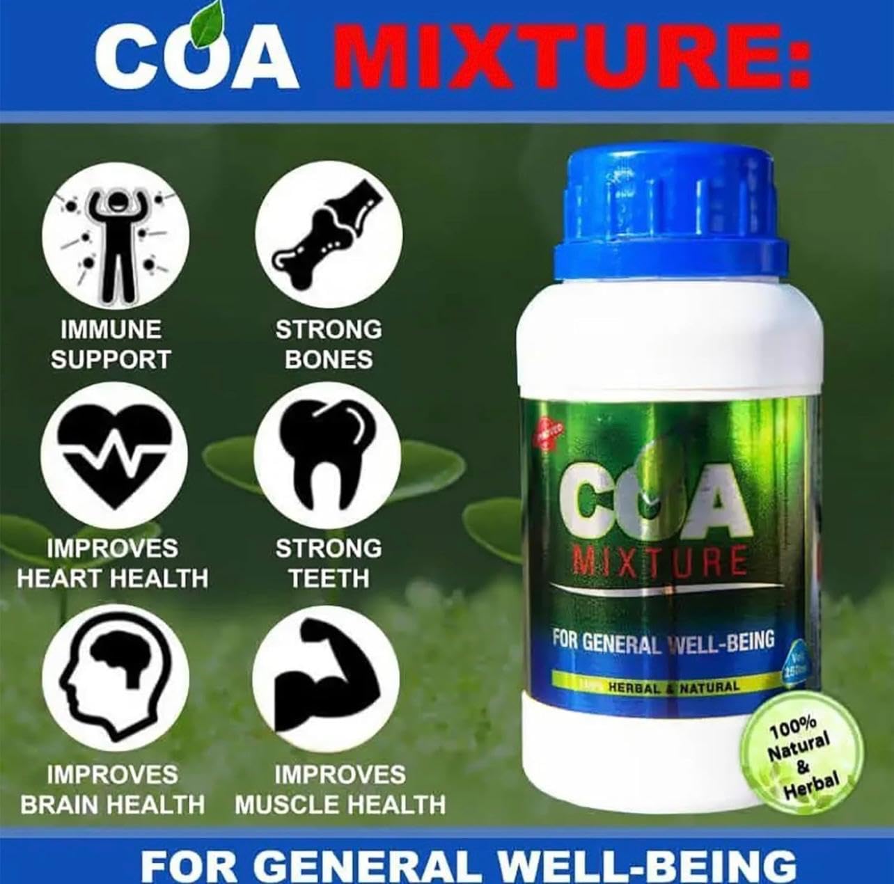 COA MIXTURE for General Well-Being Liquid Herbal Supplement