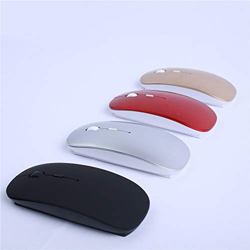 Bluetooth Wireless Mouse, Slim Dual Mode(Bluetooth 4.0 and 2.4G Wireless) Rechargeable Wireless Mice with 3 Adjustable DPI for MacBook, PC, Laptop, Tablet, Windows, Android, MacOS(Rose Gold)