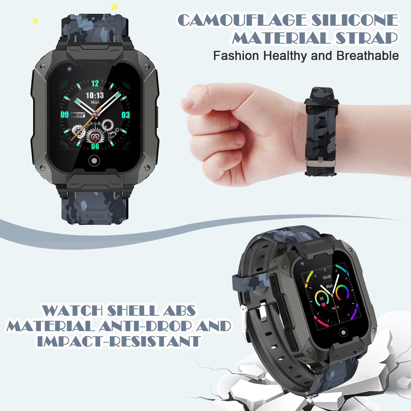 cjc Kids Smart Watch, 4G Kid Smartwatch with GPS Tracker and Calling, SOS Kids Cell Phone Watch, 3-15 Years Boys Girls
