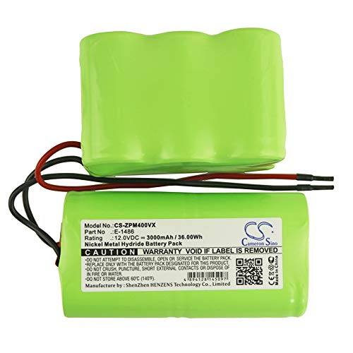 CS Cameron Sino Vacuum Battery, 3000mAh / 36.00Wh Ni-MH Replacement Battery Compatible Fit for ZEPTER PWC-400, Turbohandy 2 in 1,E-1486