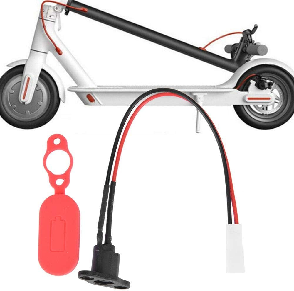 Battery Charger Connector Plug, Charging Port for M365 with Waterproof Cover for M365 Electric Scooter Accessory