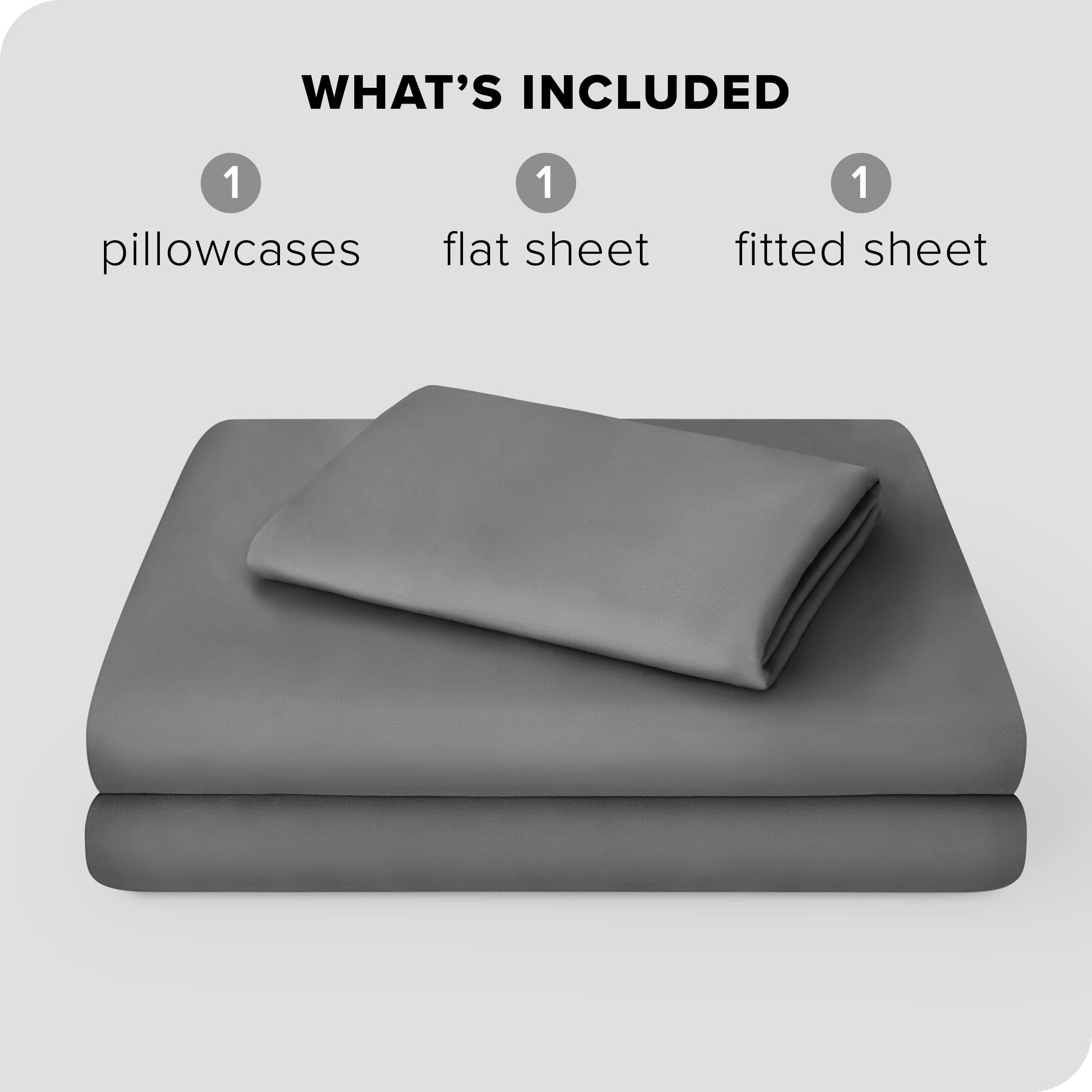 Ivy Union Twin Size Sheet Set - Breathable & Cooling Sheets - Extra Soft, Easy-Fit Bed Sheets - Deep Pockets - Bedding Sheets & Pillowcases (Twin, Grey)