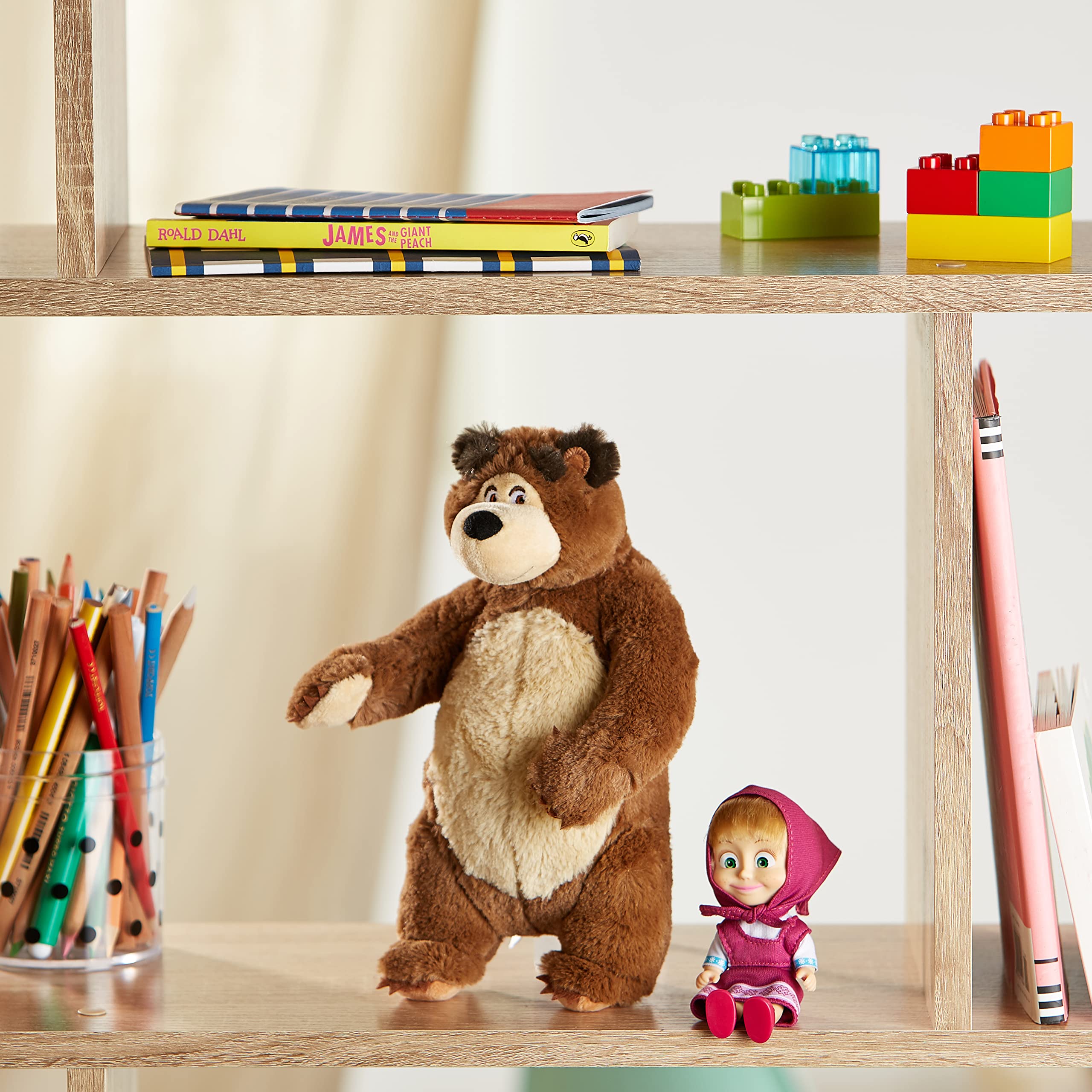 Masha and The BeaR Jada Toys, Masha Plush Set with Bear and Doll Toys for Kids, Ages 3+, Nylon, 109301072, 9.8 inches