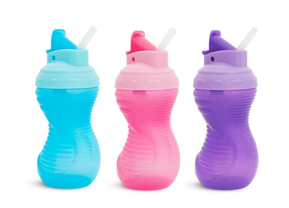Munchkin Mighty Grip Flip Straw Cup, 10 oz 1 ea ( Pack of 3)