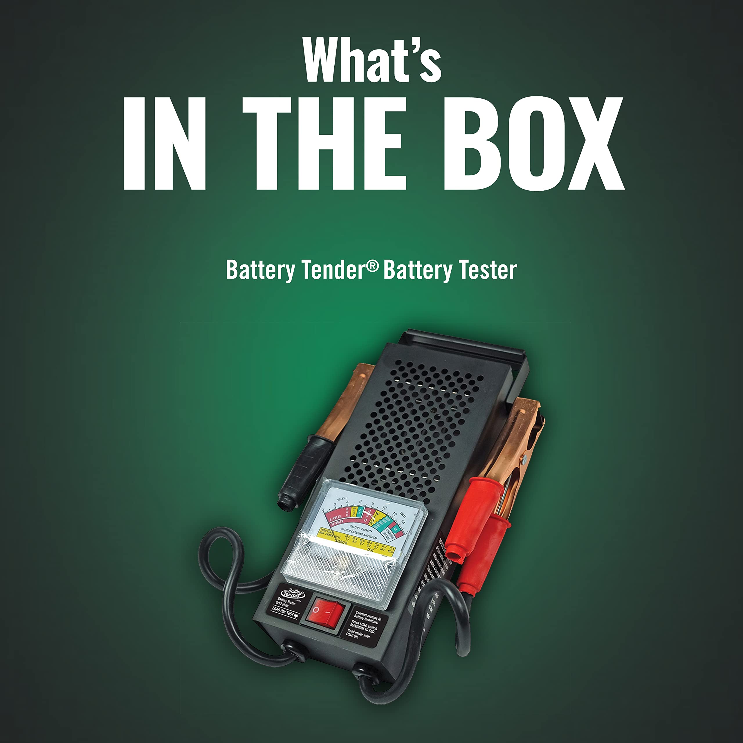 Battery Tender Battery Load Tester 12 Volt at 100 Amps / 6 Volt at 50 Amps Battery Tester - Includes Alligator Clamps - 12V or 6V Battery Health Checker, Check Starter Motor Draw - 026-0020