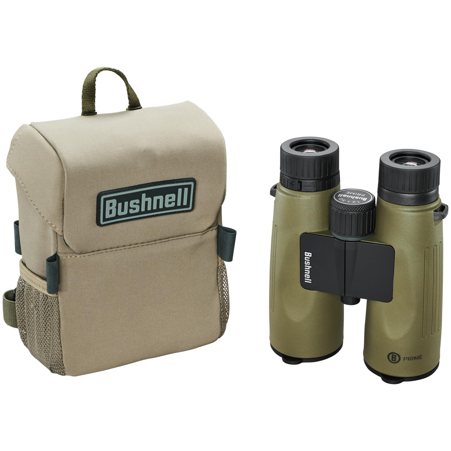 Bushnell Prime Hunting Bundle, Prime 12x50 Binocular and Prime 1300 Laser Rangefinder with Vault Bino & Laser Rangefinder Caddies, Waterproof, Performance Hunting Optics