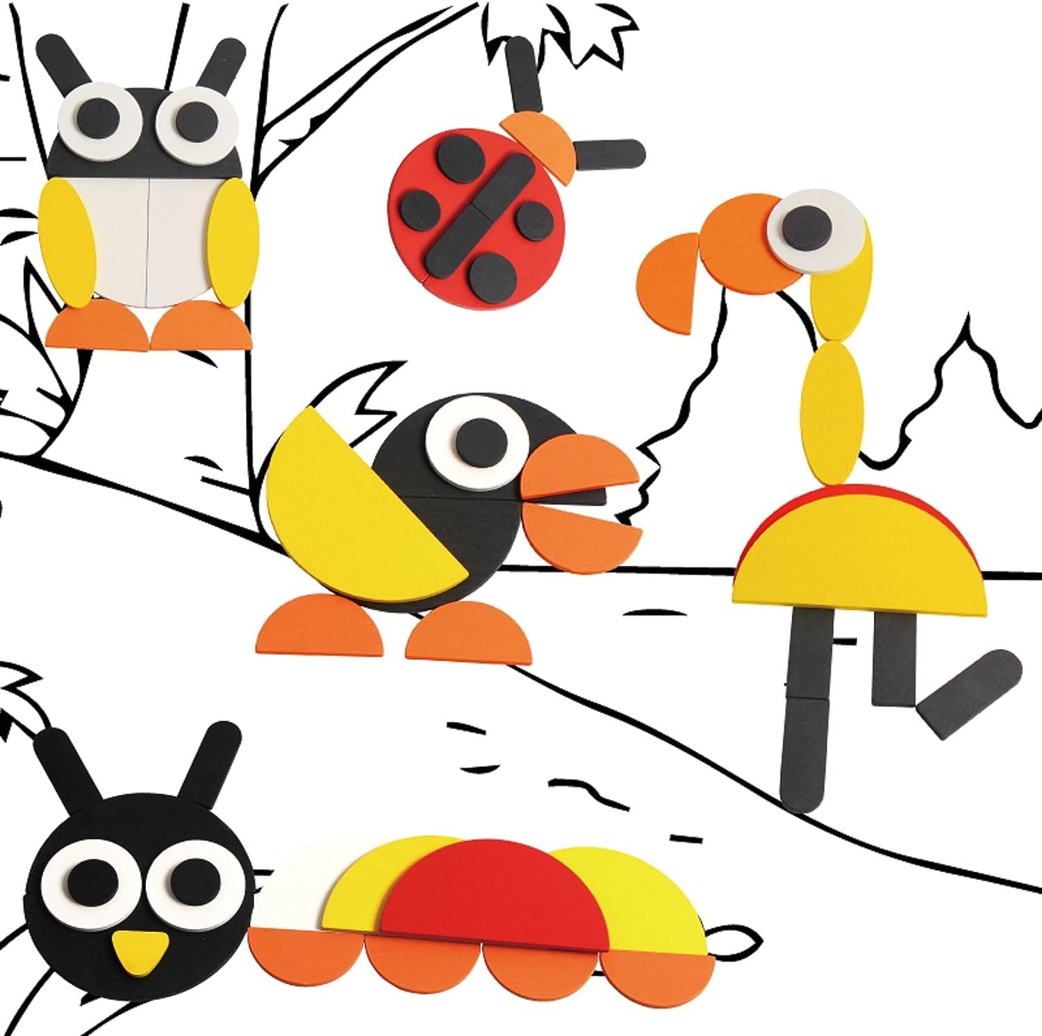 KUTOI Creative Animal puzzles for kids ages 3-5 | wooden shape puzzles for kindergarten classroom play - Educational Tangrams Game Brain Teaser Toy - Ideal STEM brain puzzles for kids.