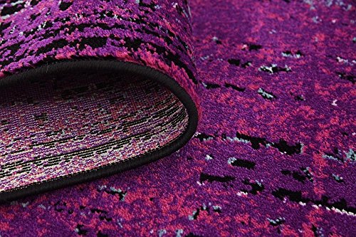 Unique Loom Imperial Collection Paisley, Distressed, Border, Vintage, Modern, Abstract Area Rug, 8 ft x 11 ft 6 in, Lilac/Black