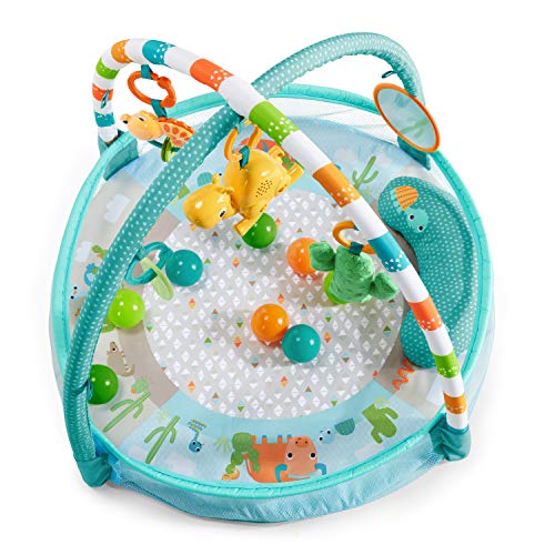 Bright Starts 4-in-1 Rounds of Fun Activity Gym & Ball Pit, Newborn+, Blue