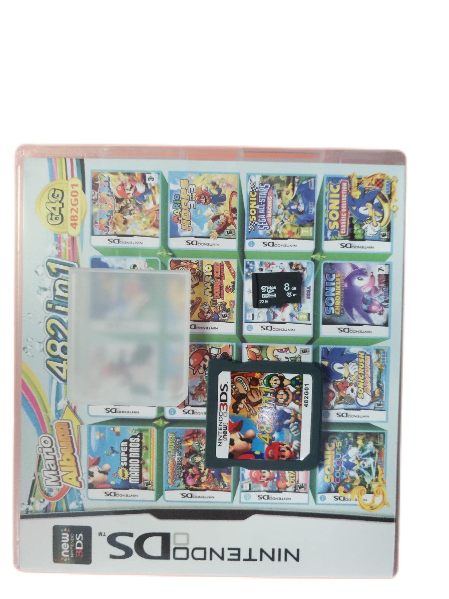 BRIGHTSTRONG 482 in 1 Game Card,Super Game Combo Cartridge,Game Card Contain 482 Classic Nostalgic Games,Suitable for DS/2DS/3DS Game Consoles