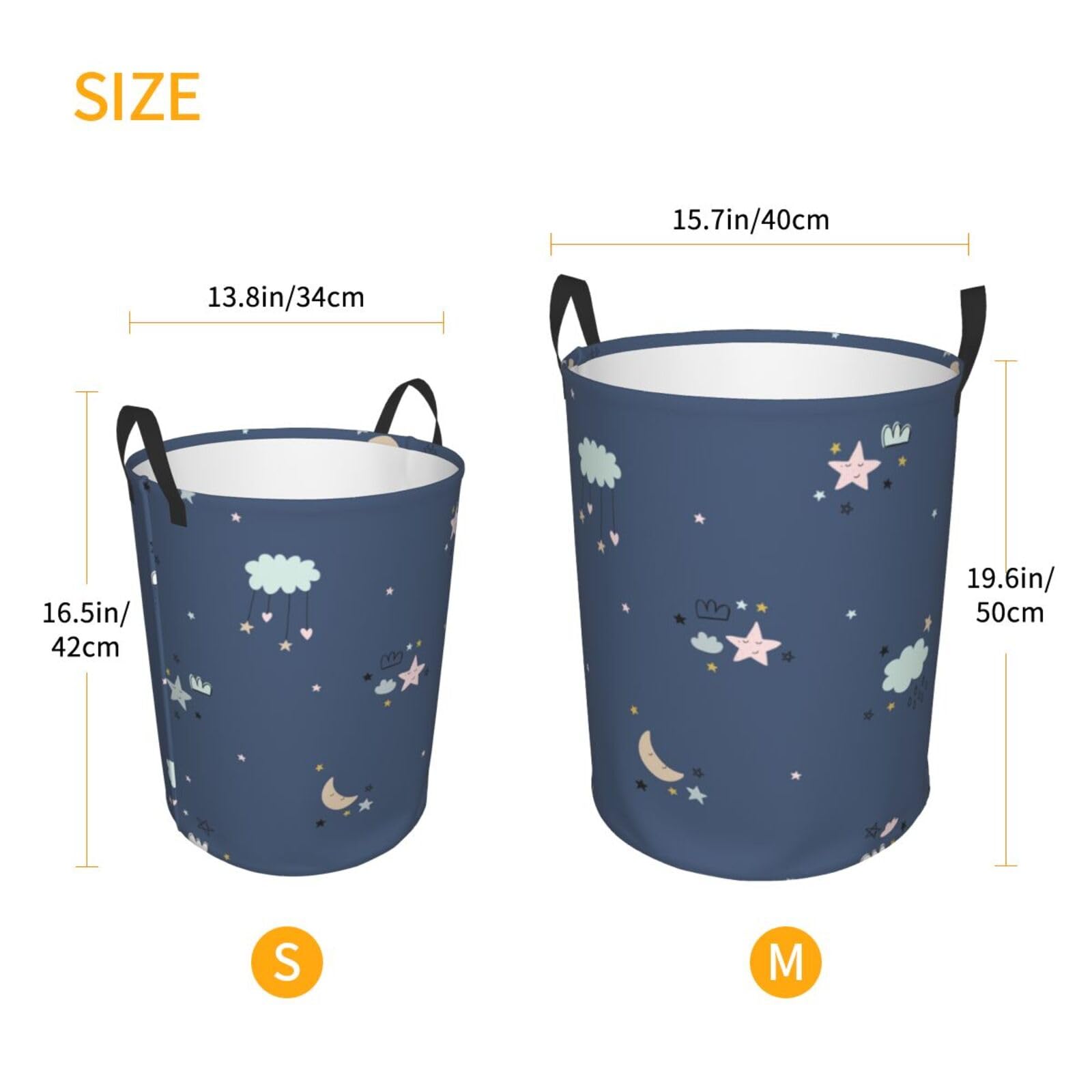 Cute Night Sky Nebula Large Laundry Basket 62L Round Collapsible Laundry Hamper Waterproof Nursery Hamper with Handles Portable Clothes Hamper Foldable Nursery Storage Basket Bedroom Toy Bin