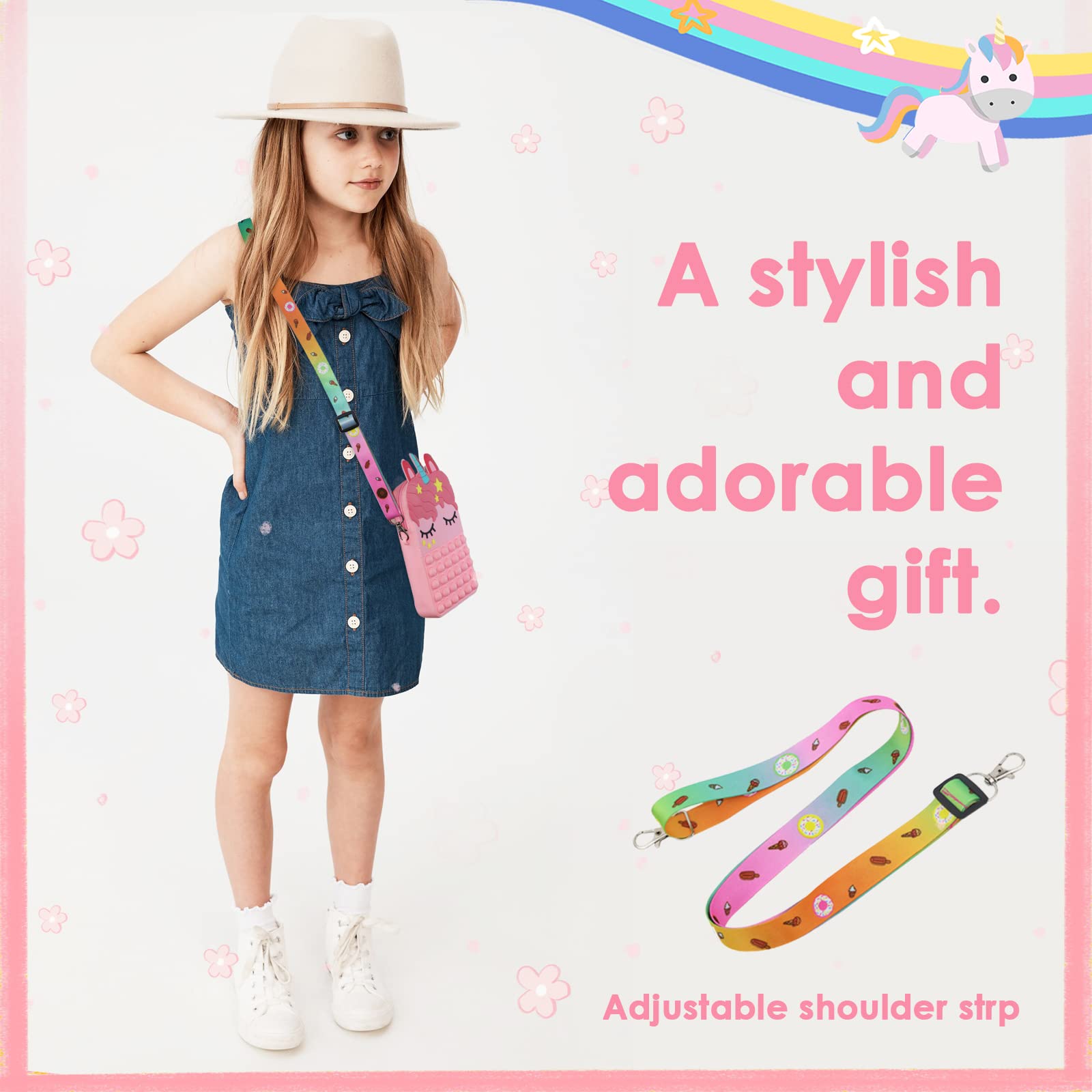 Pop Purse Crossbody Bag for Girls and Women Fidget Toys Pop Purse Pop Shoulder Bag