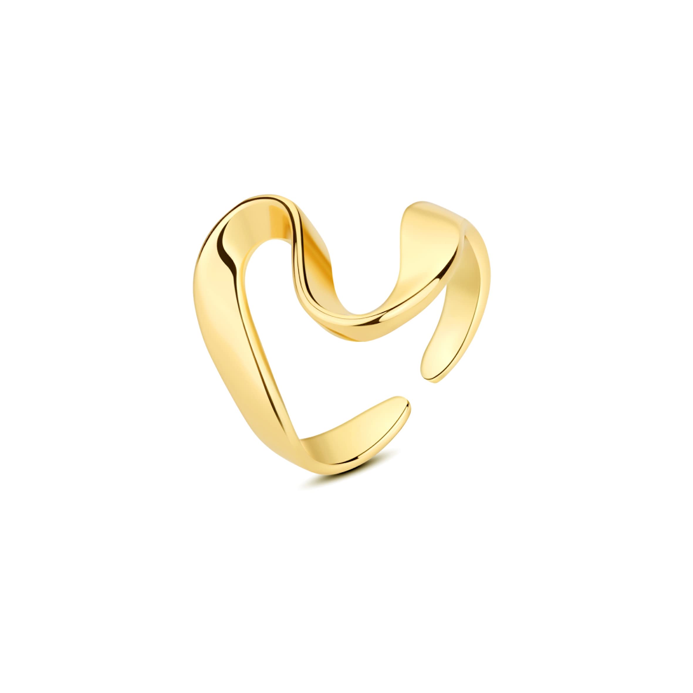 BLESSAIA Geometric open Rings - 18k Gold plated Adjustable Ring Vintage Irregular Gold Silver Geometric ring for Women and girls (GOLD)