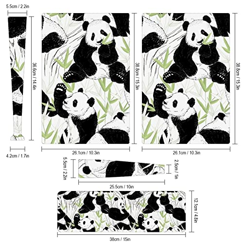 Cute Pandas and Bamboo Full Protective Skin Cover Design Wrap Decal Sticker Compatible with PS5 Digital Edition Console and Controller