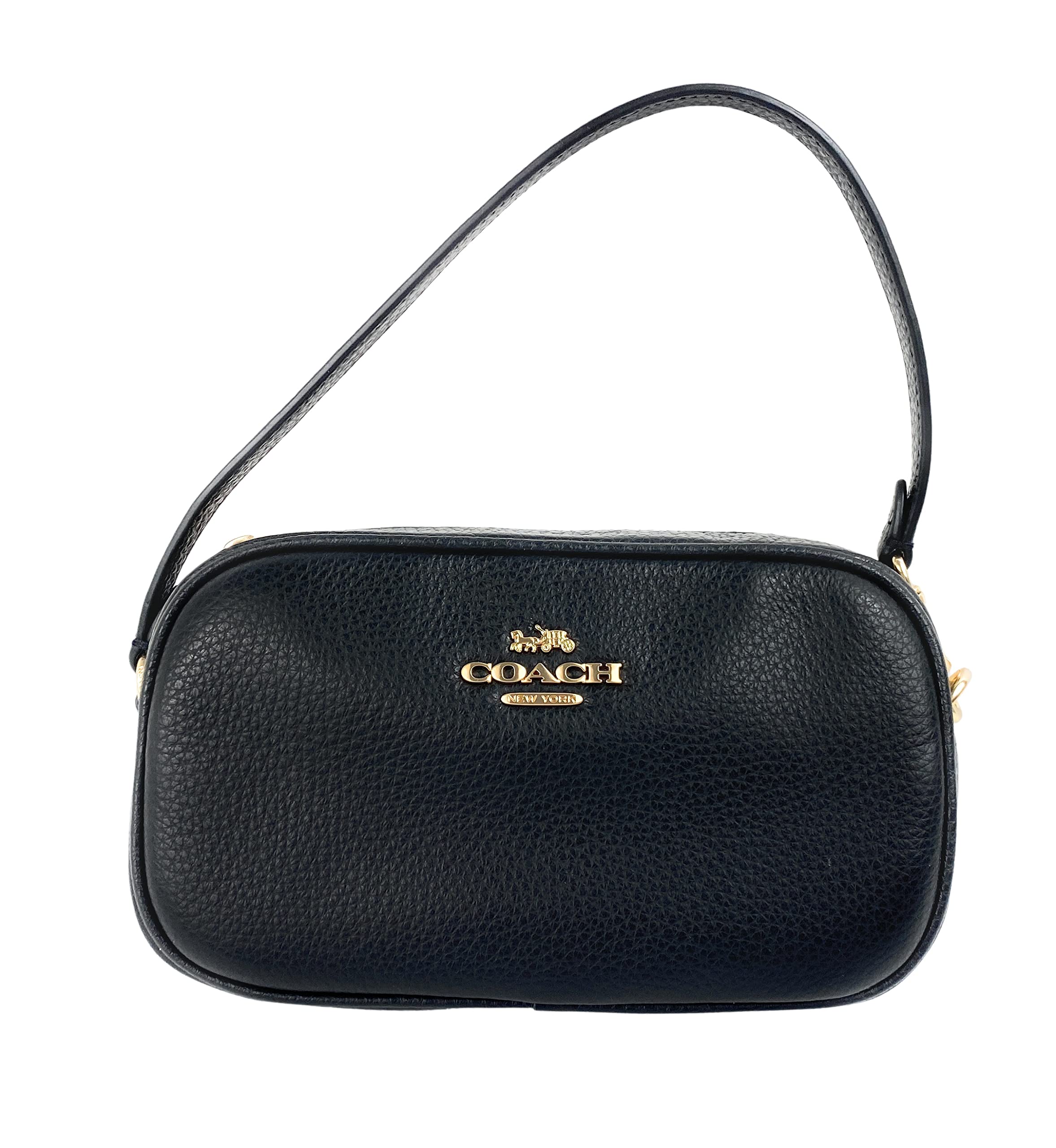 Coach Pebbled Leather Jamie Wristlet (Black)