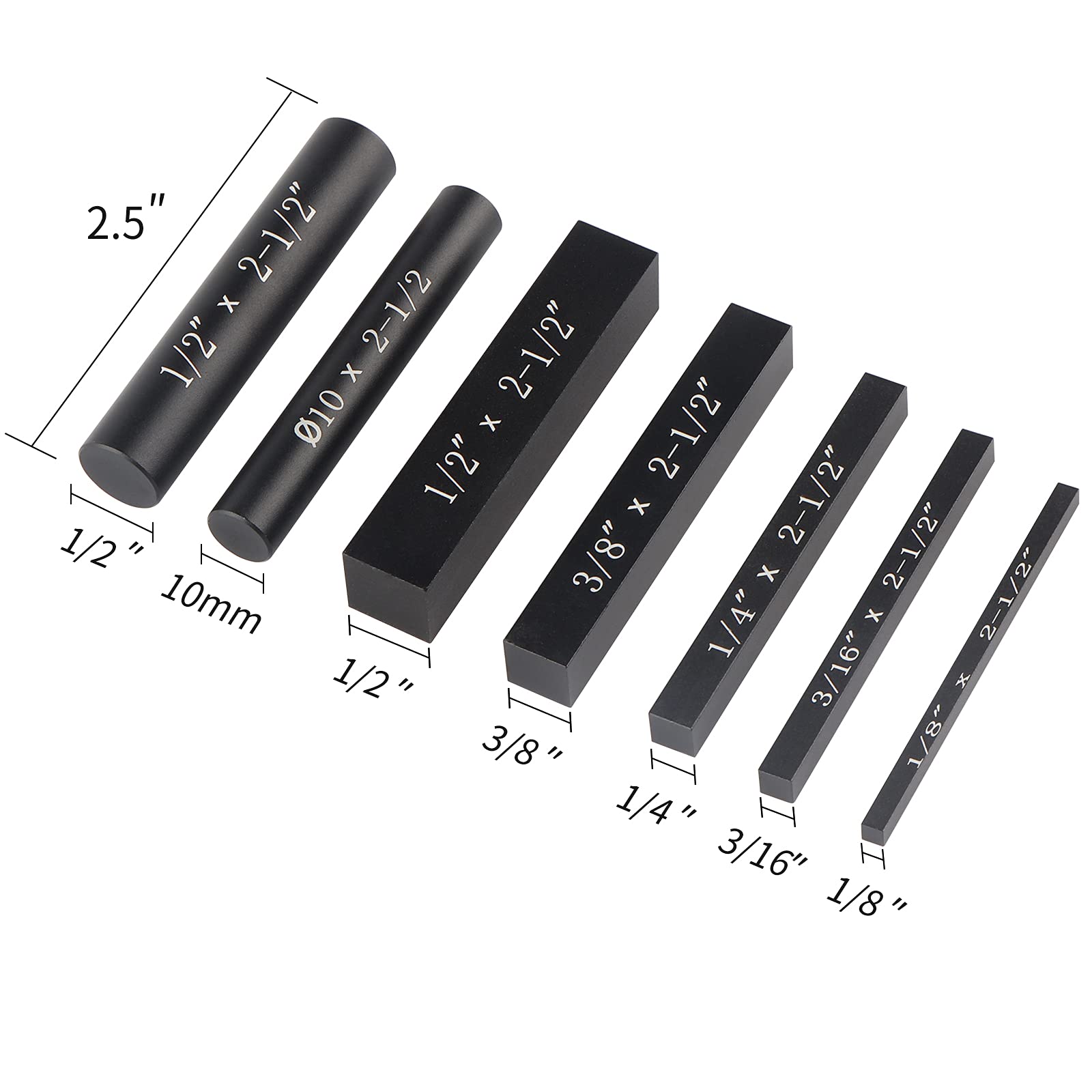 EANOSIC Setup Blocks Height Gauge Set, 7pcs Precision Aluminum Setup Bars for Router and Table Saw Accessories Woodworking Set Up, Bars Include Laser Engraved Size Markings