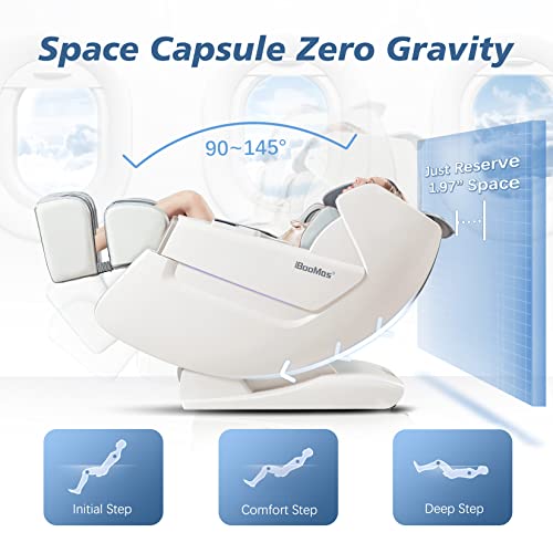 iBooMas Massage Chair, Zero Gravity SL Track Massage Chairs Full Body with Auto Body Scan | Space Saving | Yoga Stretch | Negative Oxygen Ions | USB Port | Speaker-Completely Assembled(R8601)