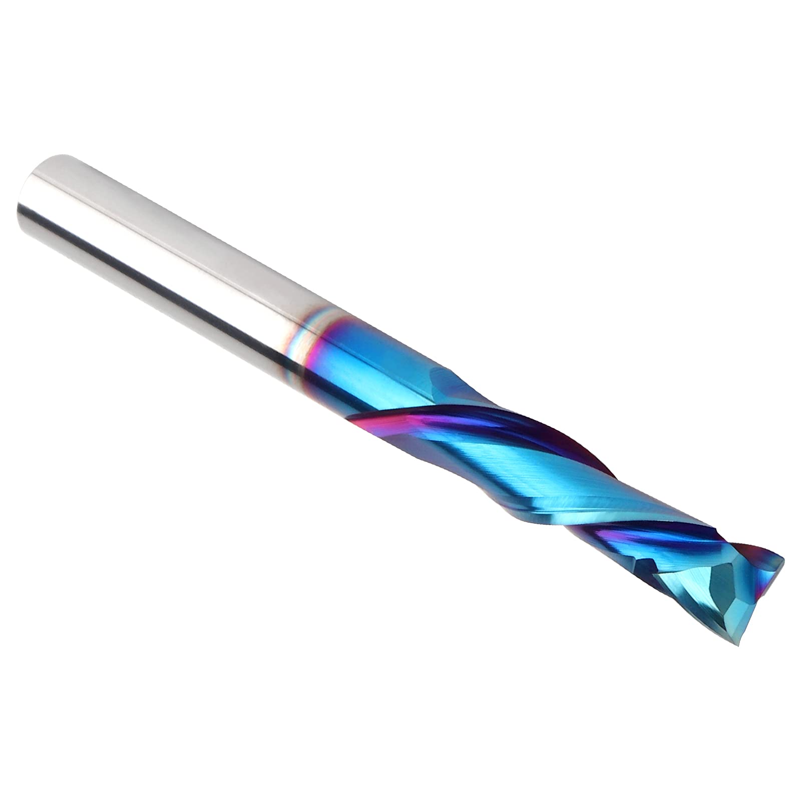 EANOSIC Spiral Router Bits Up Down Compression Bit 1/4 inch Cutting Diameter with Nano Blue Coated, 1/4 inch Shank Solid Carbide CNC End Mill for Wood Carving Engraver Milling Cutters