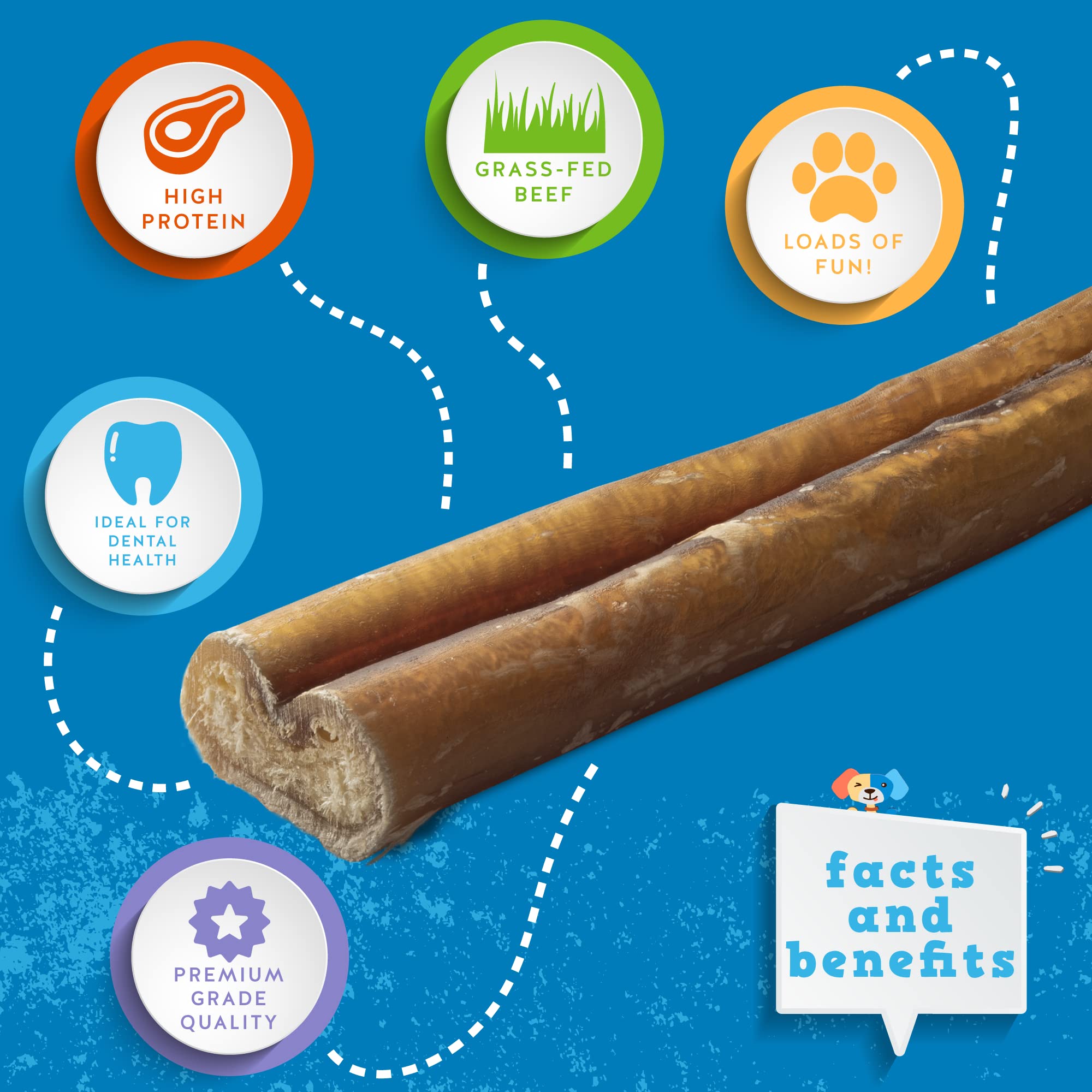 Jack&Pup 6" Bully Sticks for Dogs | Premium Odor Free Bully Sticks for Large Dogs | All Natural Beef Pizzle Sticks (Standard, 7 Pack)