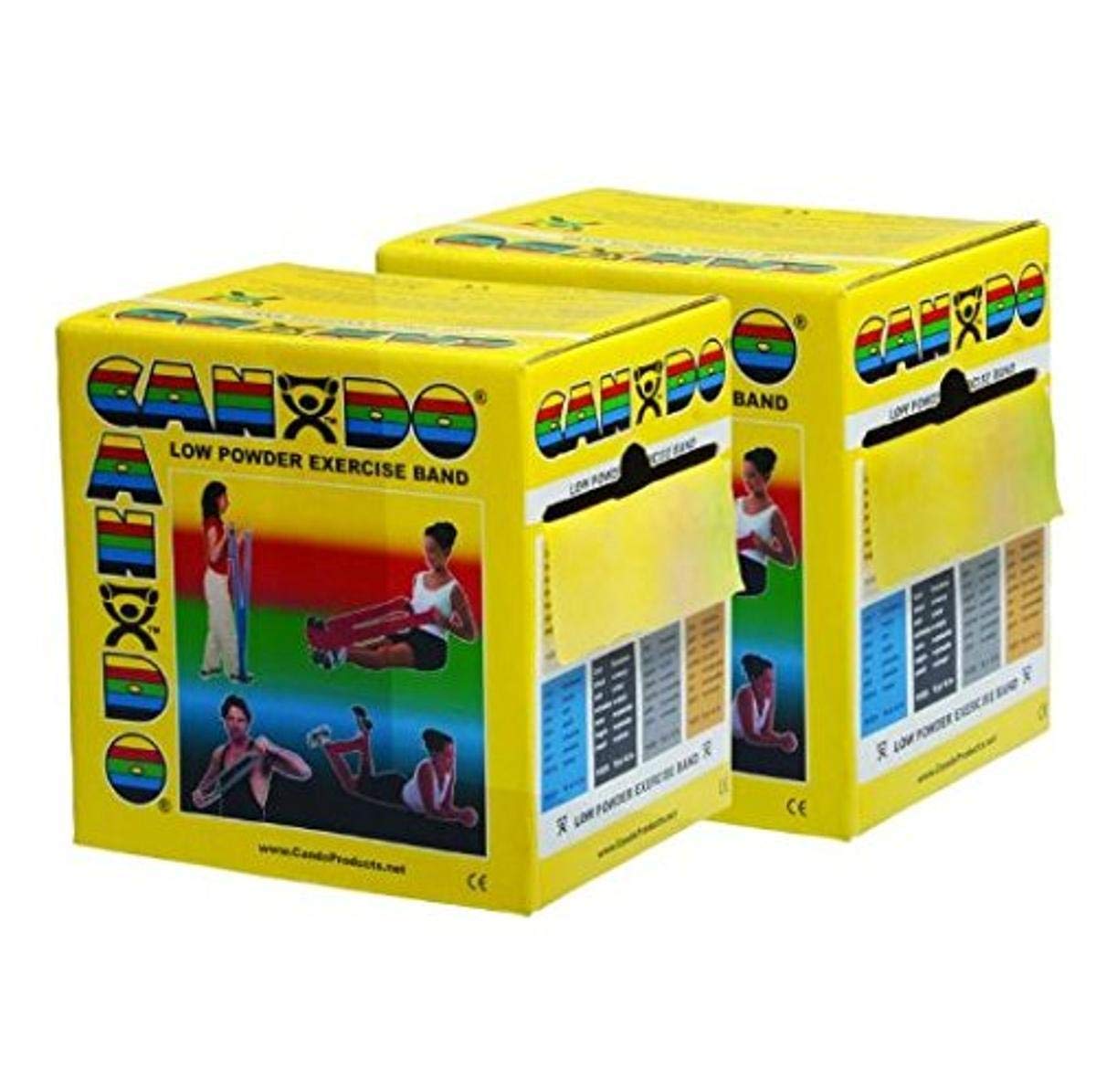 CanDo 79244 Roll Band Twin-Paks, X-Light, Latex Free, Yellow, 100yds Length