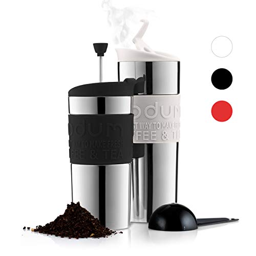BODUM Travel French Press Coffee Maker, Vacuum, Small, 0.35 L - Red