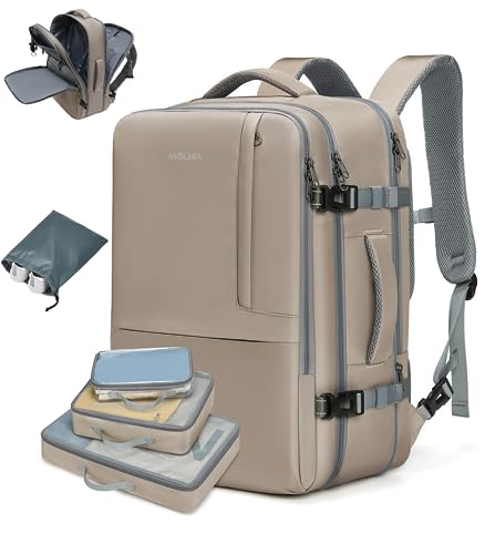 Evmyo 47L Carry on Backpack, Large Travel Backpack for Women Men Airline Approved, Expandable Suitcase Backpacks With Packing Cubes, Carry on Luggage Waterproof Backpack