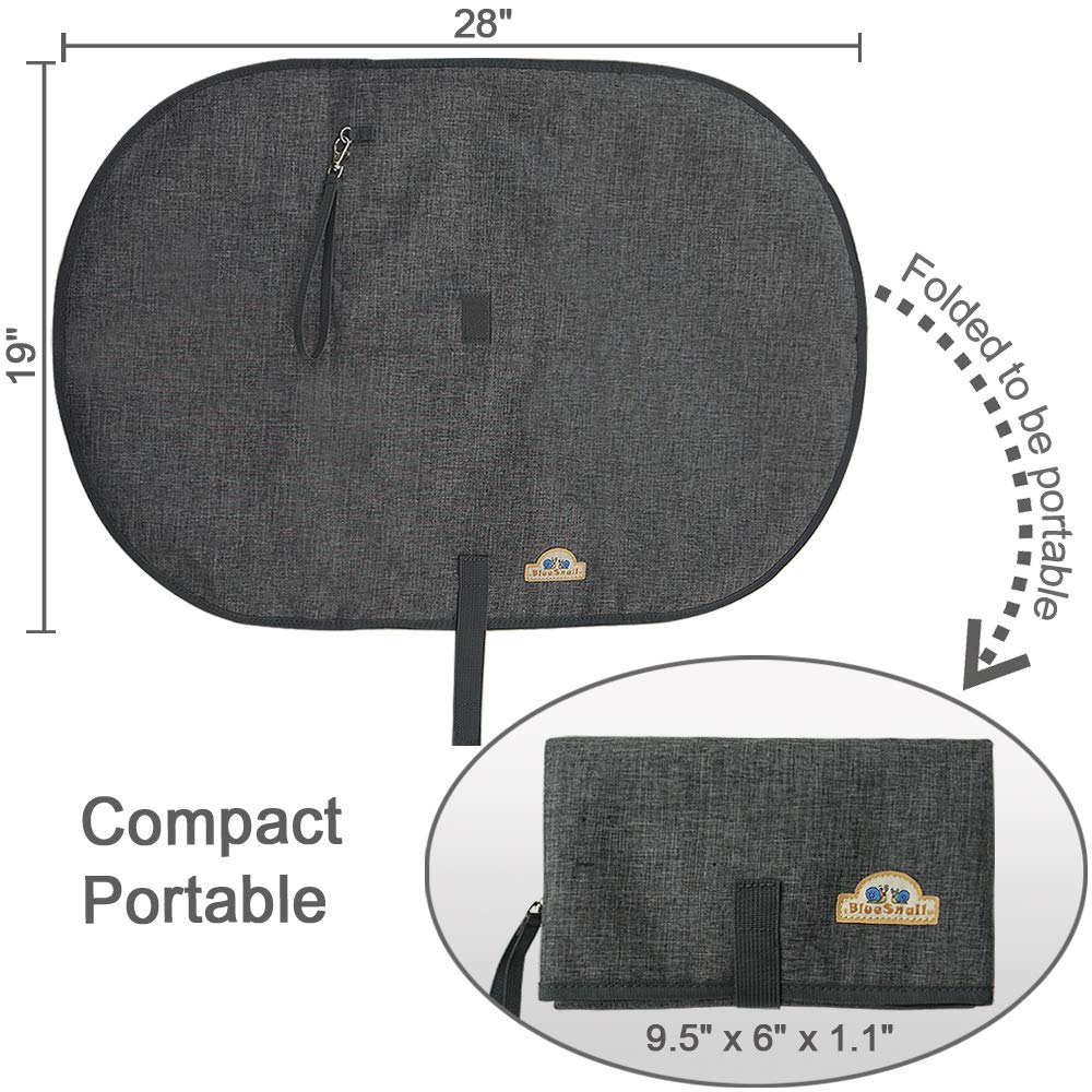 BlueSnail Portable Changing Pad,Diaper Clutch,Lightweight Travel Station Kit for Baby Diapering (Heather Gray)