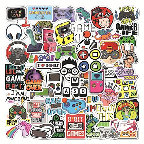 Game Stickers 50PCs Gaming Aesthetic Vinyl Waterproof Decals Game Playing Stickers for Hydro Flask Laptop Water Bottle Stickers for Kids Toddlers Teens Girls Car Helmet Stickers Game Gift Stickers Kids Stickers Toy Stickers DIY Stickers
