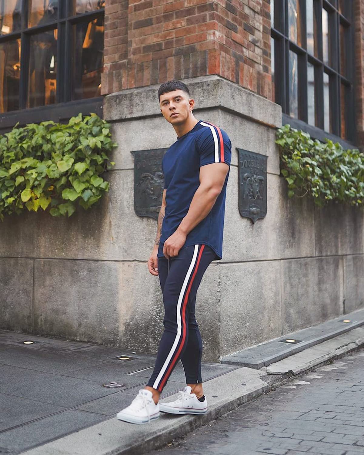 CANGHPGIN Joggers for Men Navy Sweatpants with Pockets Slim Fit Tapered Leg Track Pants Athletic Workout Pants