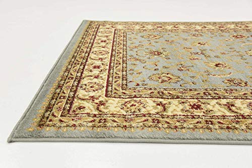 Unique Loom Voyage Collection Traditional Oriental Classic Intricate Design Area Rug (4' 0 x 6' 0 Rectangular, Light Blue/Gold)