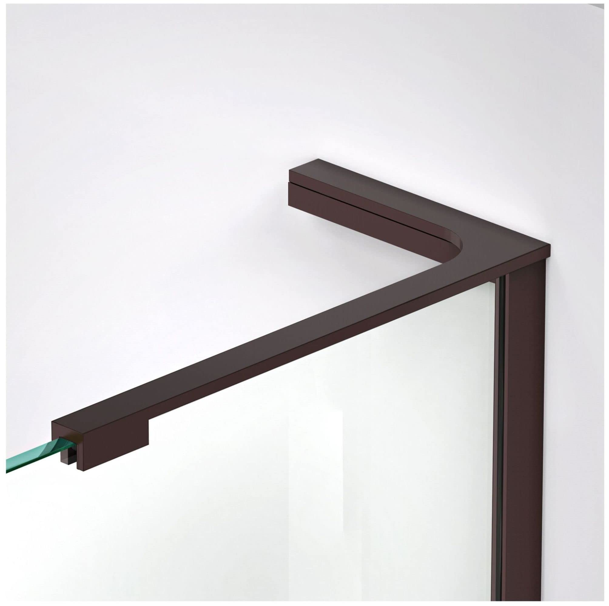 DreamLine Quatra Plus 34 in. D x 58 in. W x 72 in. H Frameless Hinged Shower Enclosure in Satin Black, SHEN-1434580-09