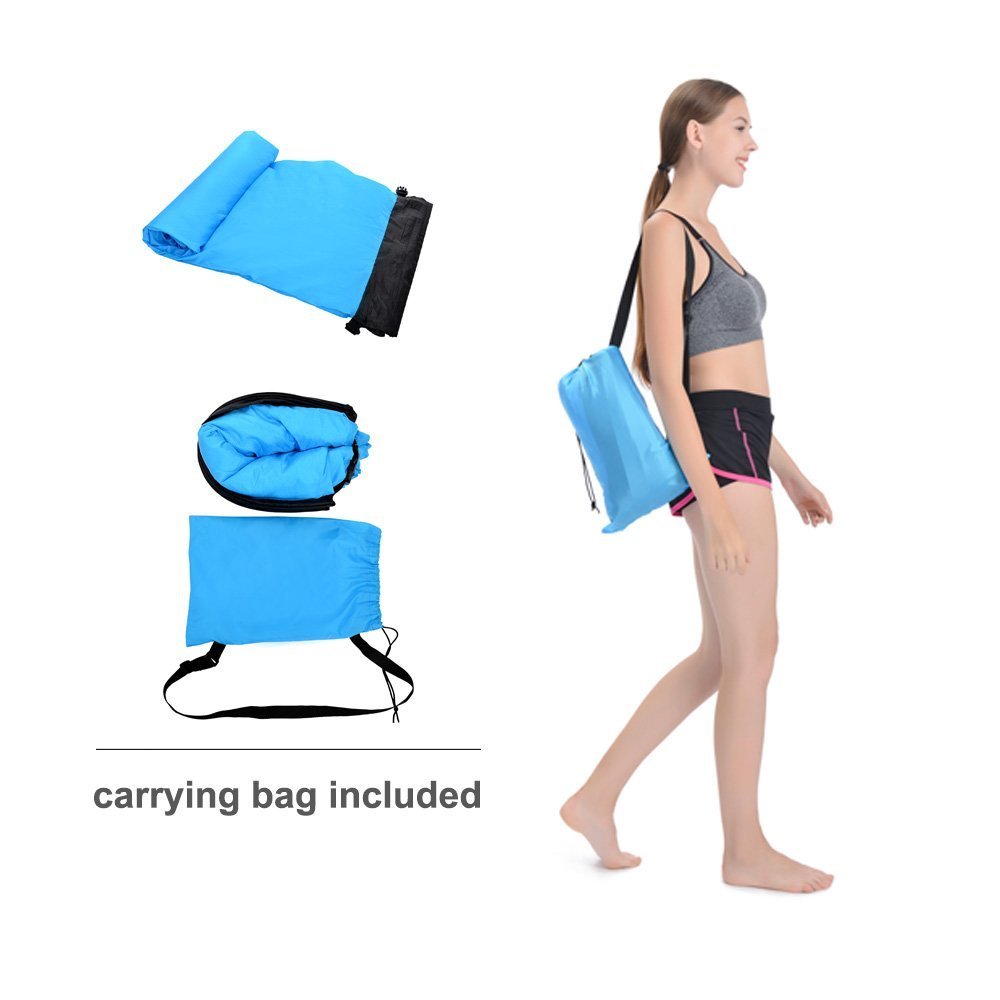 Beiruoyu Inflatable Lounger Air Chair Sofa Bed Sleeping Bag Couch for Beach Camping Lake Garden (Green02)