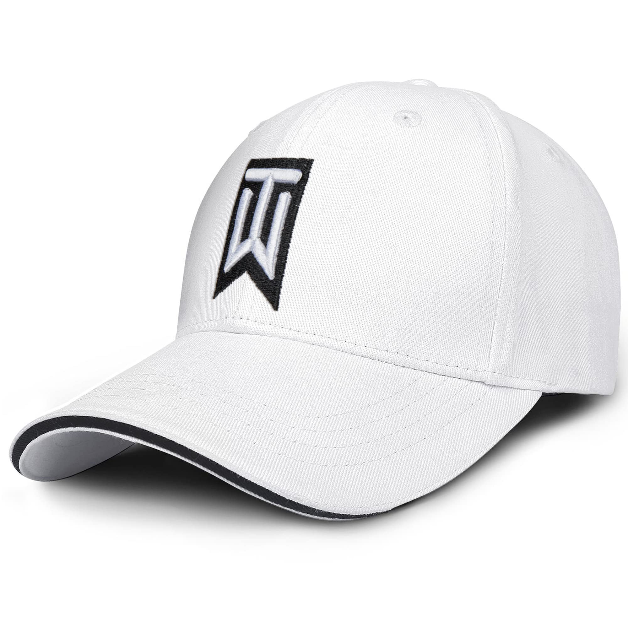 Classic Embroidered Logo Golf Hat Adjustable Baseball Cap Fans Baseball Hat for Men Women White