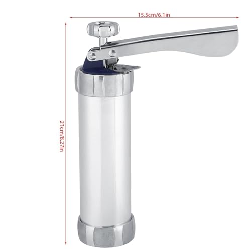 Cookie Press, Stainless Steel Churro Maker Machine Biscuit Press Cookie Gun Set with 20 Decorative Molds and 4 Nozzles for DIY Biscuit Maker 8.27 x 6.10in Cookie Press Machine Cookie Press Gun