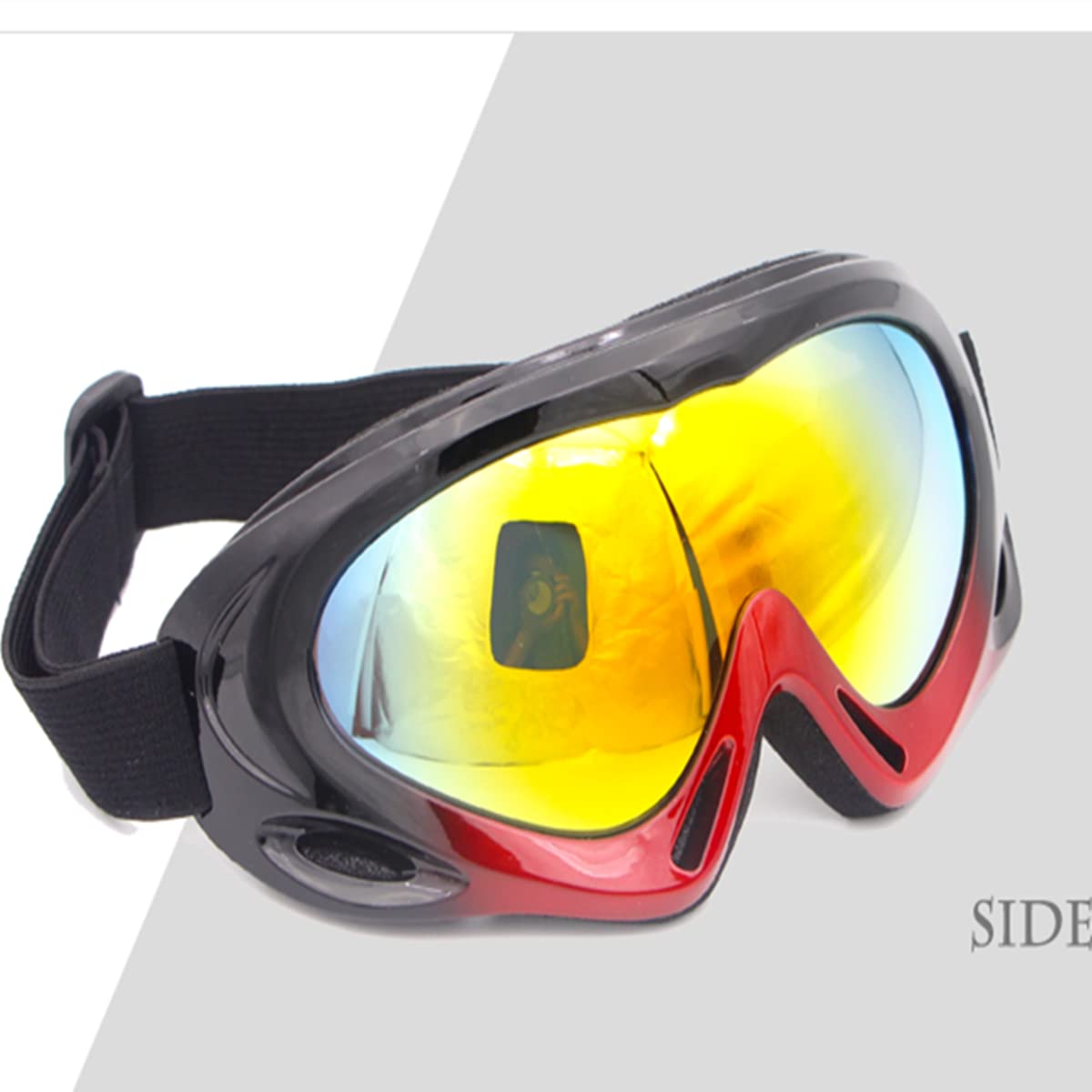Beisela Ski Goggles, Pack of 2, Snowboard Goggles for Kids, Boys & Girls, Youth, Men, Bluered, Medium