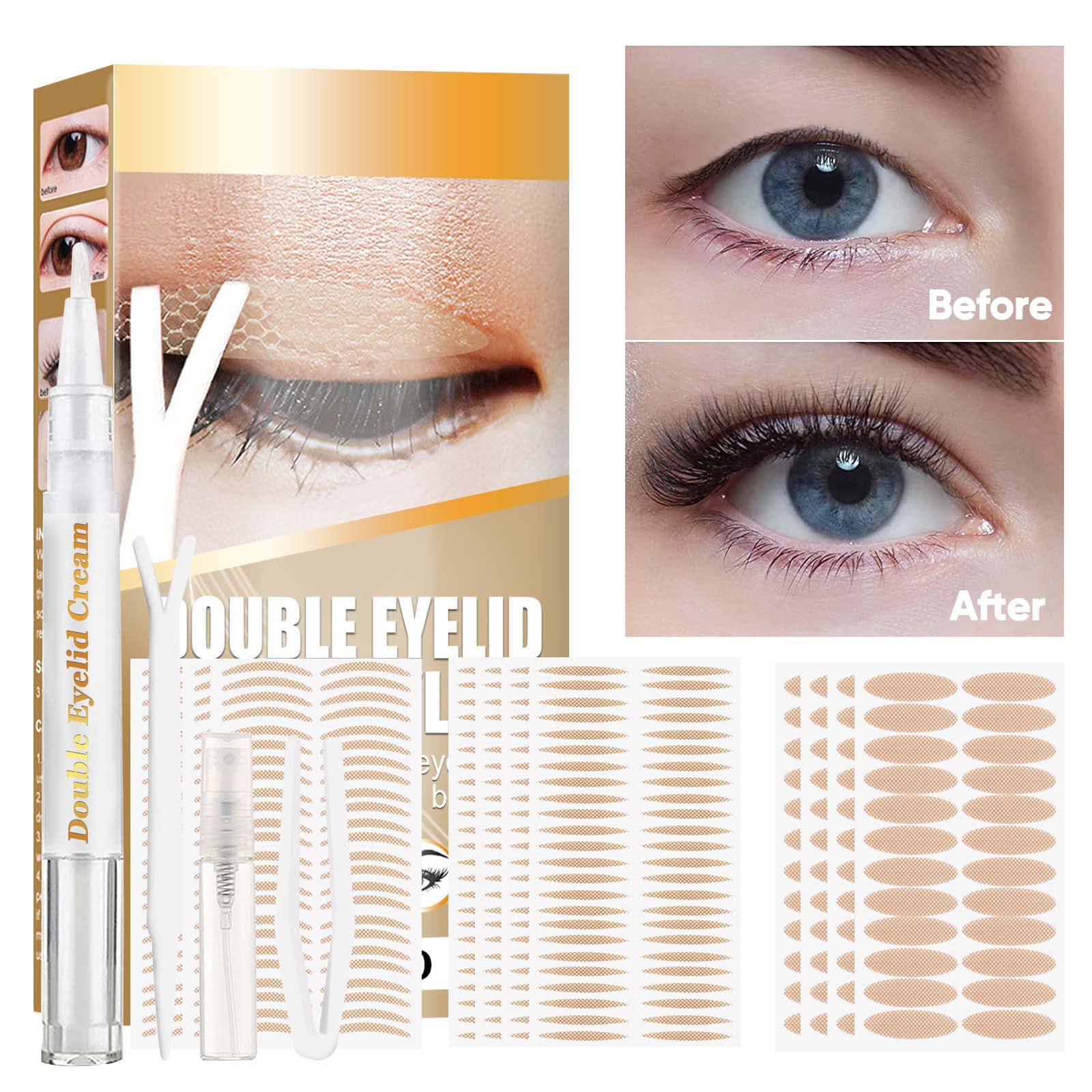 CENNYO Eyelid Tape, Invisible Eyelid Stickers, Eyelid Lifter Strips for Hooded, Droopy, Uneven, Mono-eyelids, gold