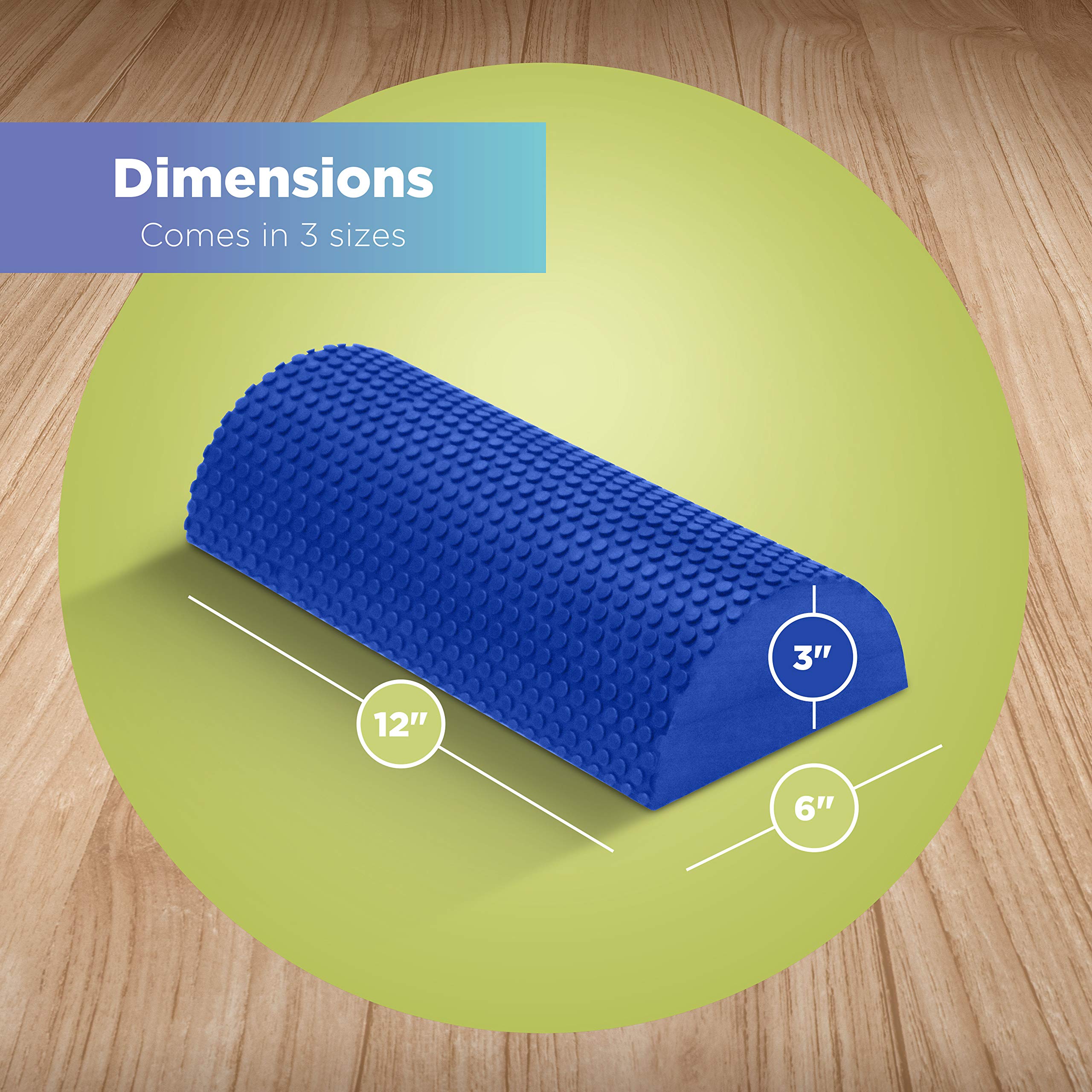Bean Products High-Density EVA Foam Rollers | Deep Tissue Massager | Myofascial Release Textured Bumps | 12β Half Roller | Made in The USA