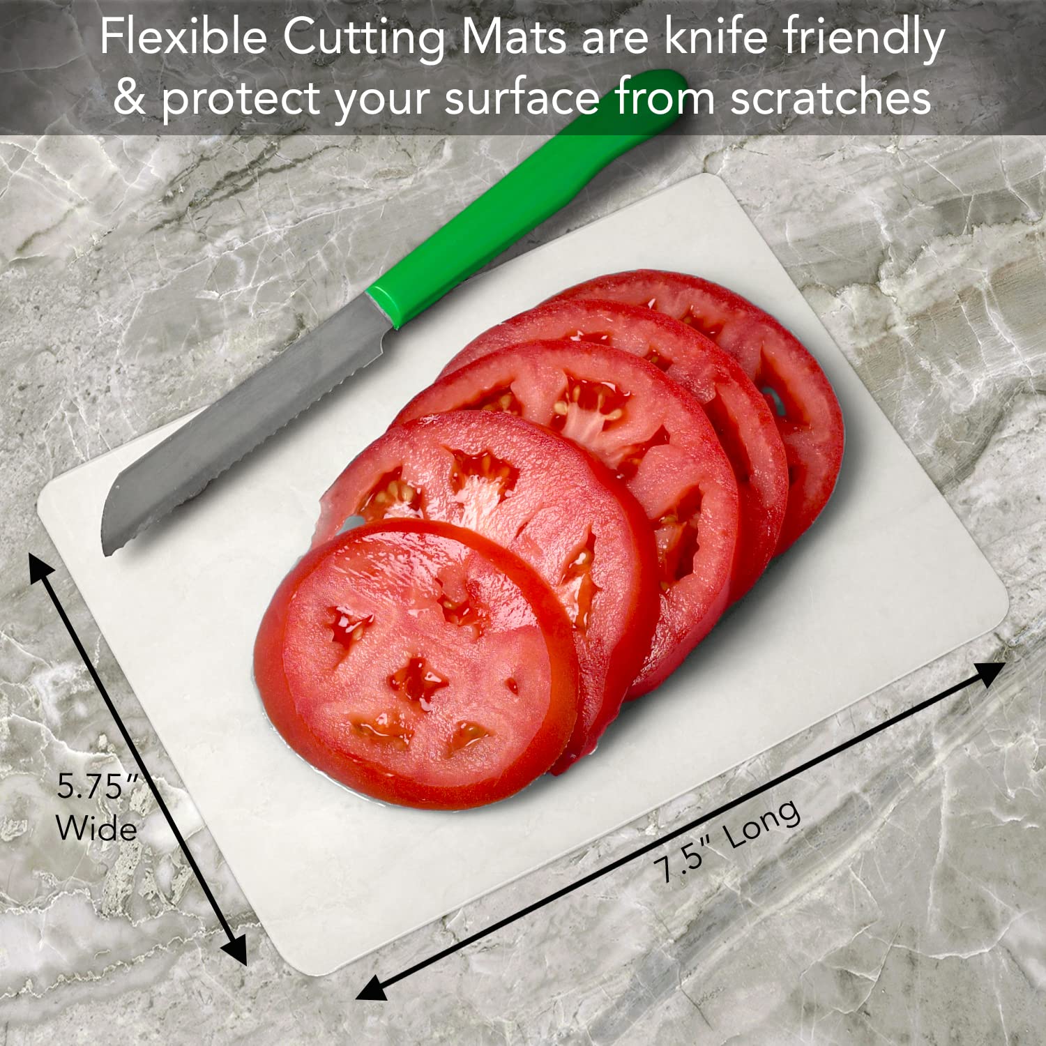 Cut N' Funnel Clear Flexible Plastic Cutting Board Mat, 2 Pack, Made in the USA of BPA & PVC Free Plastic, Easily Cleans Up