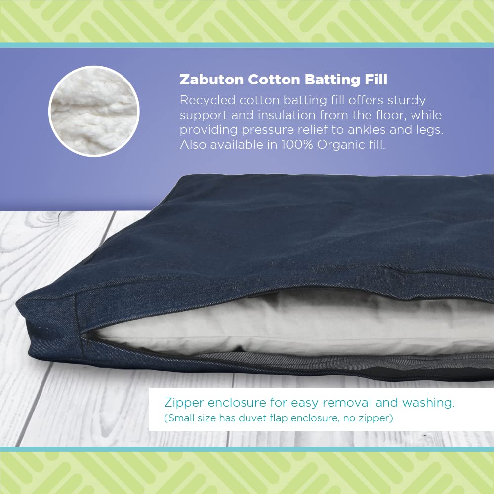 Bean Products Zabuton Meditation Cushion, Small, Navy - 10oz Cotton