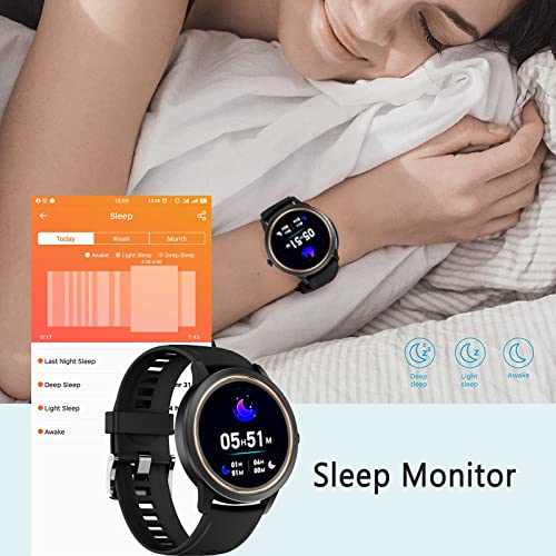GAMSARO Smart Watch(Answer/Make Call), Fitness Tracker for Men Women Compatible with iPhone Android Phone,1.32 HD Full Touch Display Smartwatch with Heart Rate Monitor, Sleep and Step Tracking