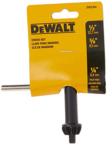 DEWALT DW2304 1/2-Inch Chuck Key with 1/4-Inch Pilot , Black