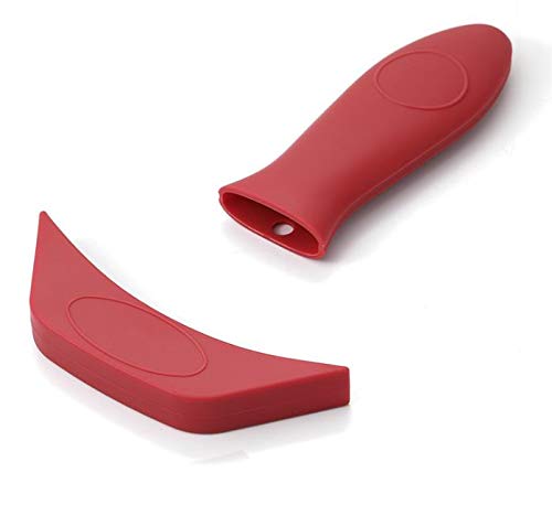 Silicone Hot Handle Cover, Assist Pan Holder for Cast Iron Skillets and Traditional Pots - Red