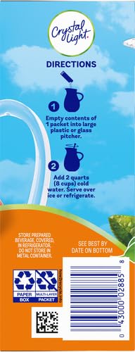 Crystal Light Peach Mango Green Tea Naturally Flavored Powdered Drink Mix, 5 ct Pitcher Packets