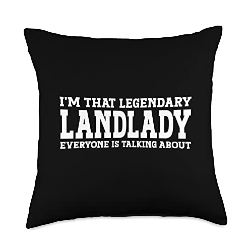Funny Landlady Gifts Landlady Tee Birthday Gifts Job Title Employee Funny Worker Profession Landlady Throw Pillow, 18x18, Multicolor
