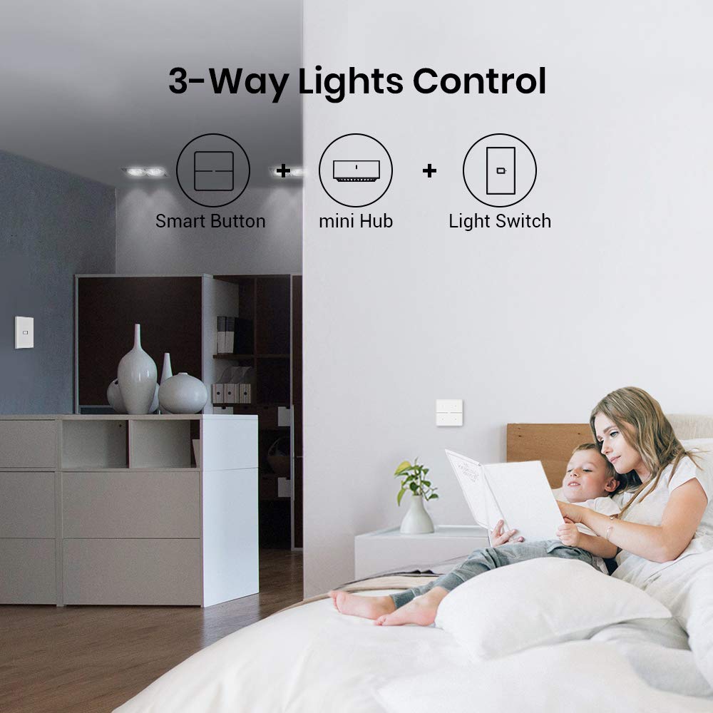 BroadLink Smart Button, 3 Way Dimmer Switch Control with IFTTT and Alexa Routines for Home Automation, Wireless Trigger Smart Home Devices and Scenes, S3 Hub Included